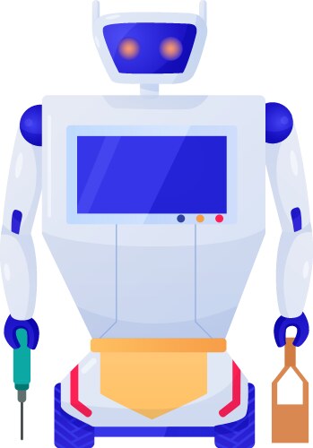 Robot flat Royalty Free Vector Image - VectorStock