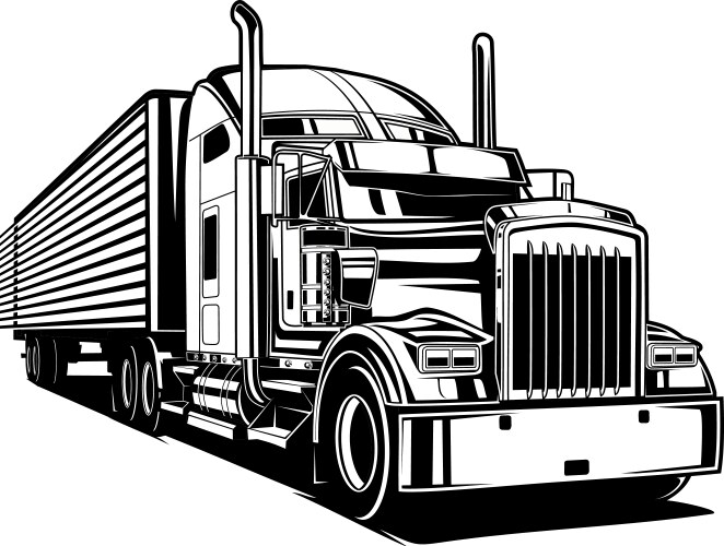 Semi Trailer Truck Logo Royalty Free Vector Image