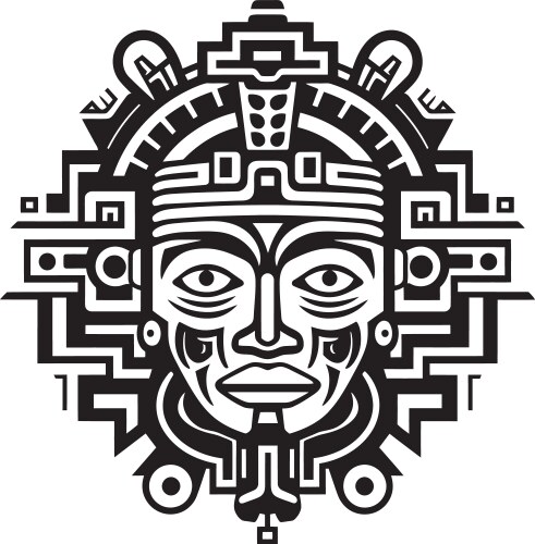 Tributes ancient aztec drawings artistry Vector Image