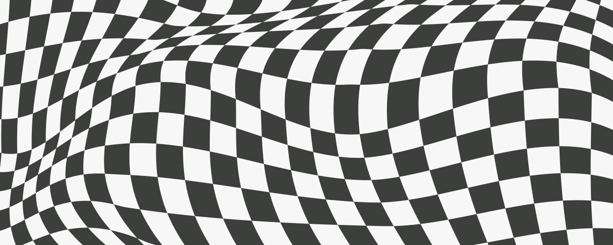 Checkered pattern with distortion effect deformed Vector Image
