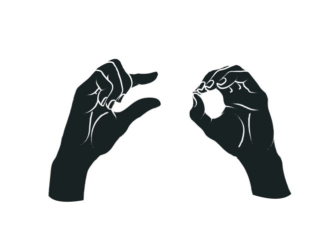 Gesture zero a little bit sign stylized hand Vector Image