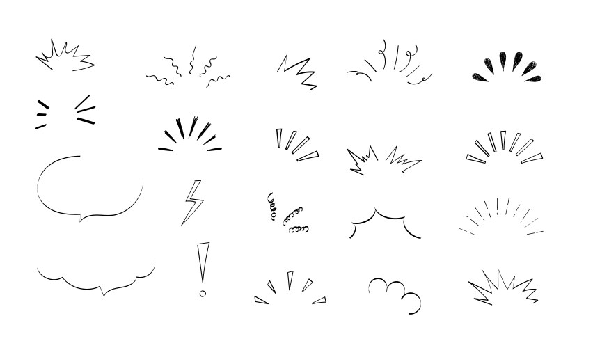 Pop line frame comic anime effect healine mark Vector Image