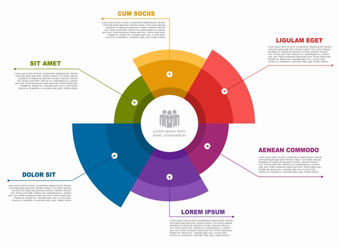 Pie chart concept with 8 parts template Royalty Free Vector