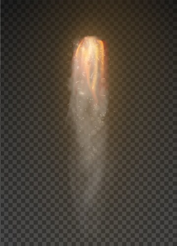 Space rocket smoke isolated on transparent Vector Image