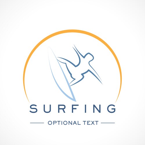 Surfing logo ride the wave surf rider Royalty Free Vector