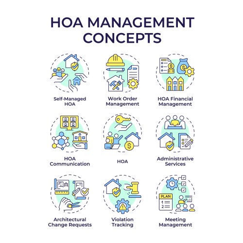 Hoa rules and regulations multi color concept icon Hoa rules and regulations multi color concept icon
