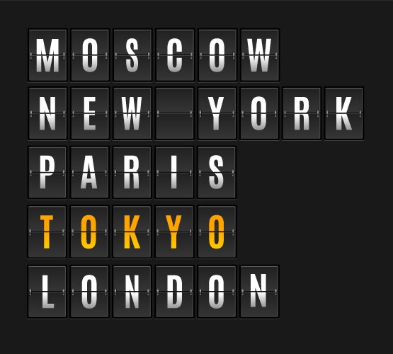 Alphabet ticker board Royalty Free Vector Image