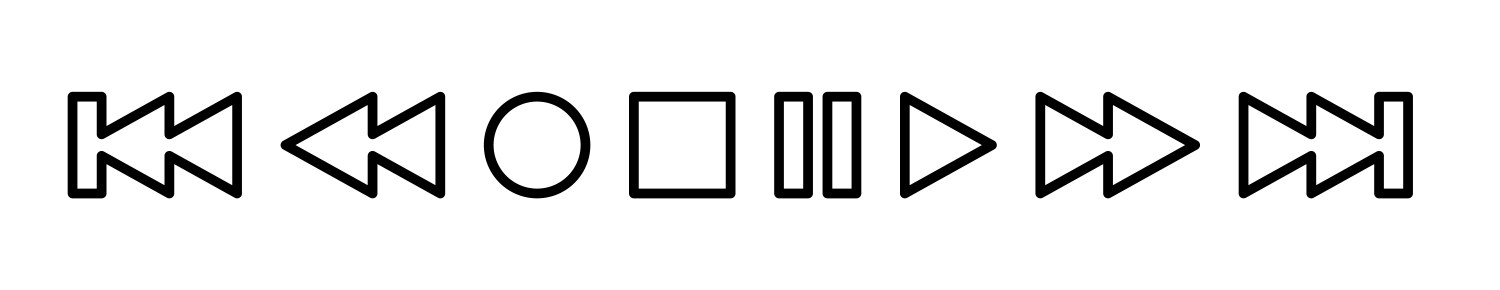 Playback Icons - Black Outline Royalty Free Vector Image