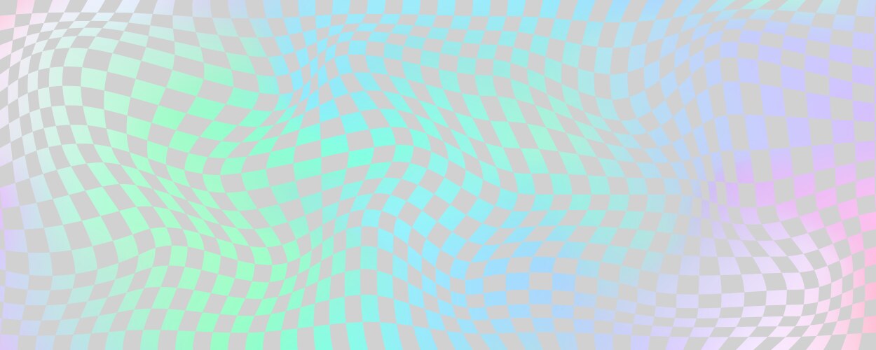 Checkerboard wavy pattern abstract holographic Vector Image