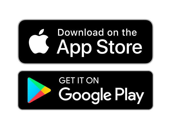 Google play and apple app store download buttons Vector Image