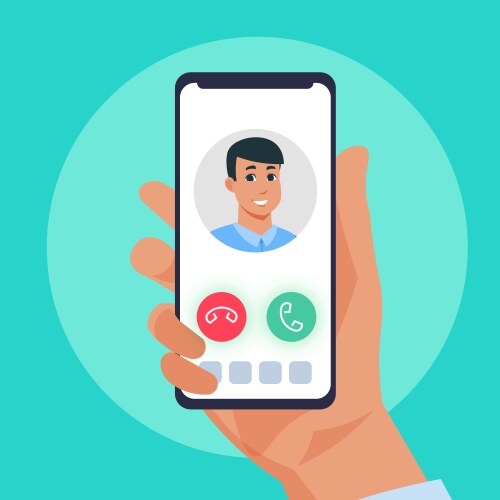 Incoming video call on smartphone Royalty Free Vector Image