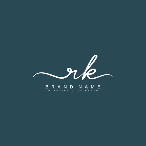 R letter signature logo - initial Royalty Free Vector Image