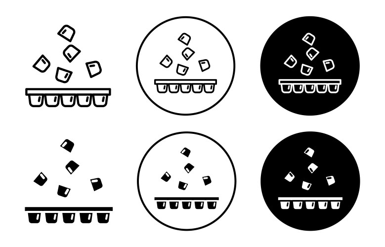 Ice cube plastic container icon collection of Vector Image