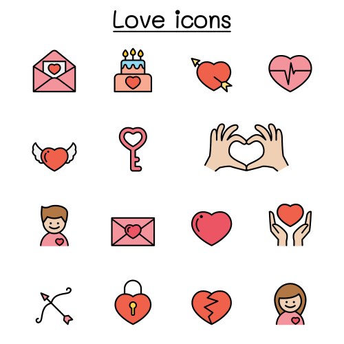 Set of valentines day design elements Royalty Free Vector