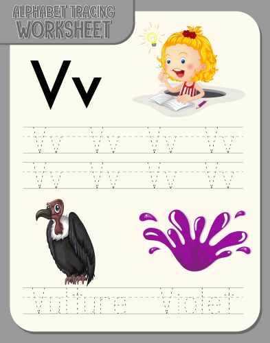 Alphabet Tracing Worksheet Vector Images (over 6,800)