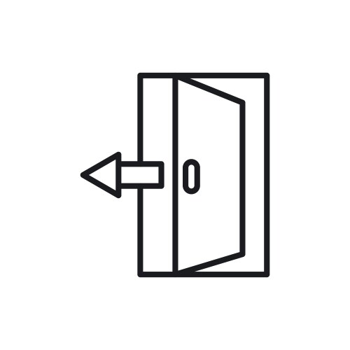 Logout icon symbol on white background Royalty Free Vector