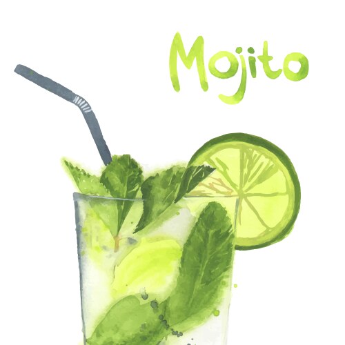 Mojito cocktail realistic Royalty Free Vector Image