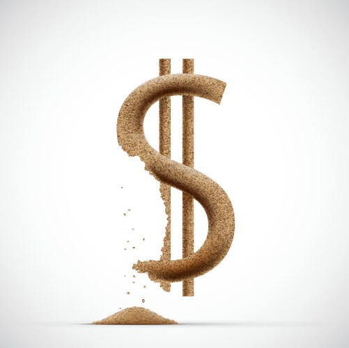 Graffiti leaking dollar sign in black over white Vector Image