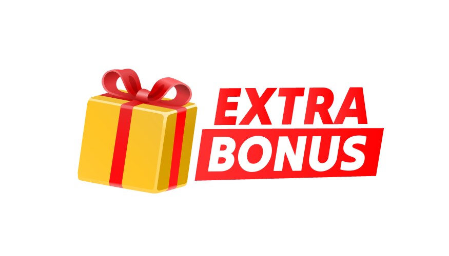 Extra bonus gift tag free product web Royalty Free Vector
