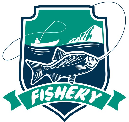 Fishery icon fishing sport club sign Royalty Free Vector