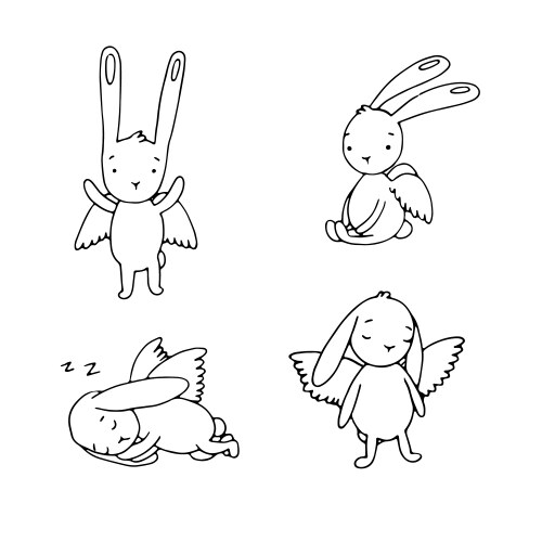 Bunnies Royalty Free Vector Image - VectorStock