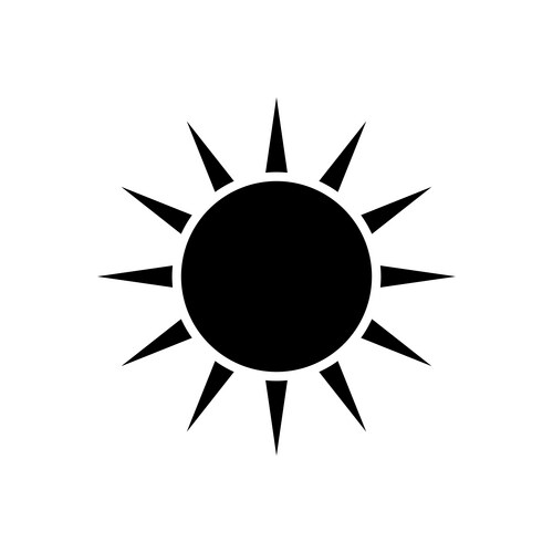Sun icon for graphic design projects summer sun Vector Image