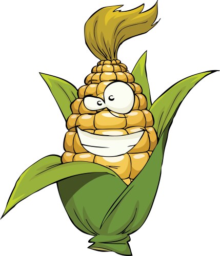 Corn cartoon character Royalty Free Vector Image