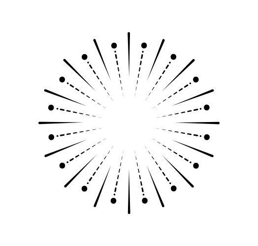 Minimalistic sun rays sunburst silhouette Vector Image