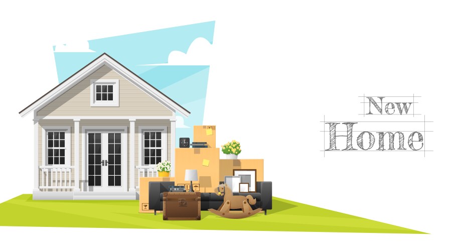Family Moving Concept Royalty Free Vector Image