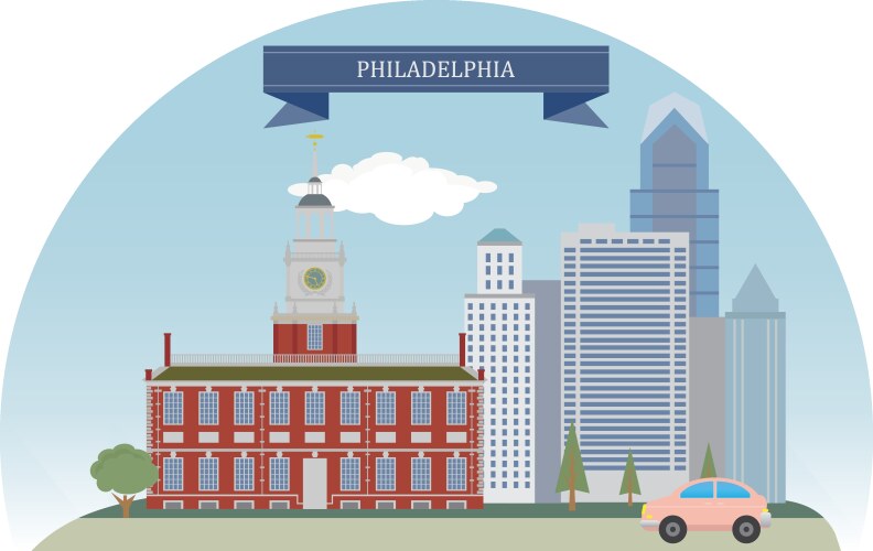 Philadelphia Silhouette Skyline USA Vector Images (over 100)