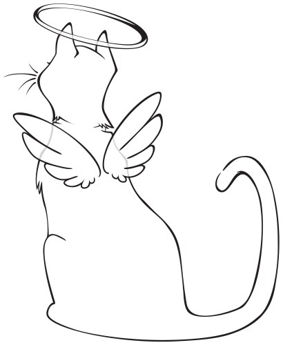 Christmas angel with wings one line drawing Vector Image