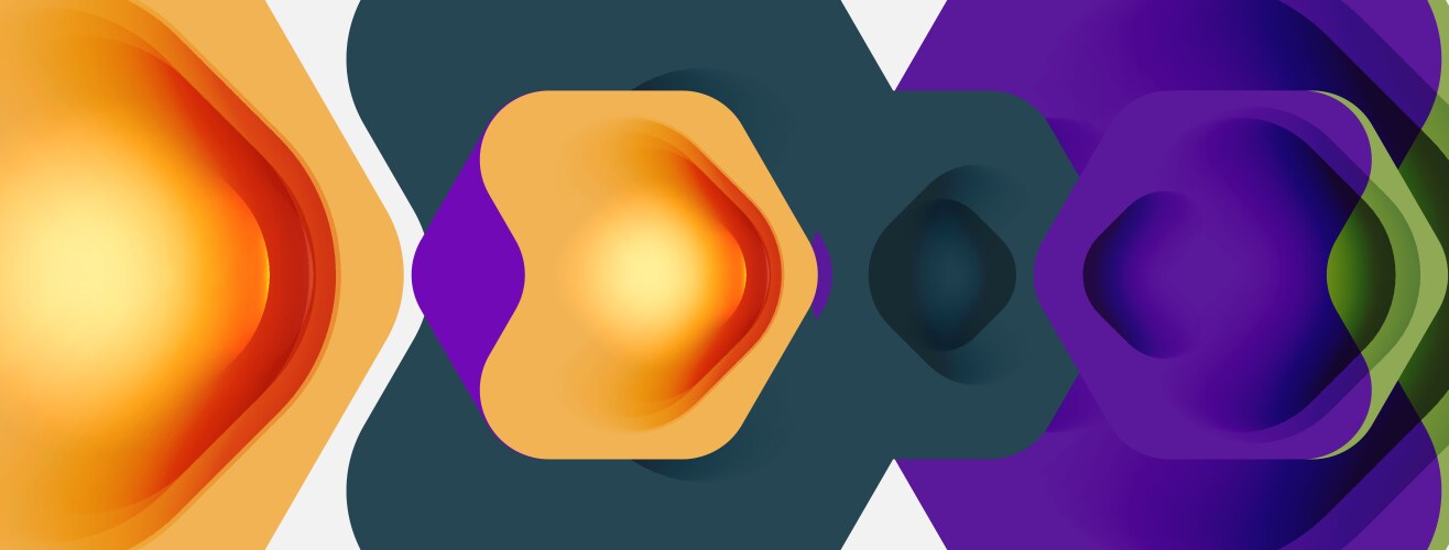 Color arrow shapes on white backdrop minimal Vector Image