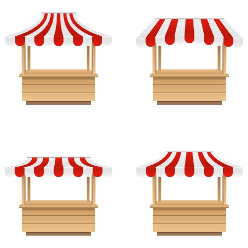 Wooden market stand stall Royalty Free Vector Image