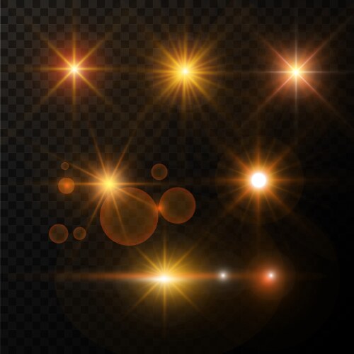 Golden bright shiny stars Royalty Free Vector Image