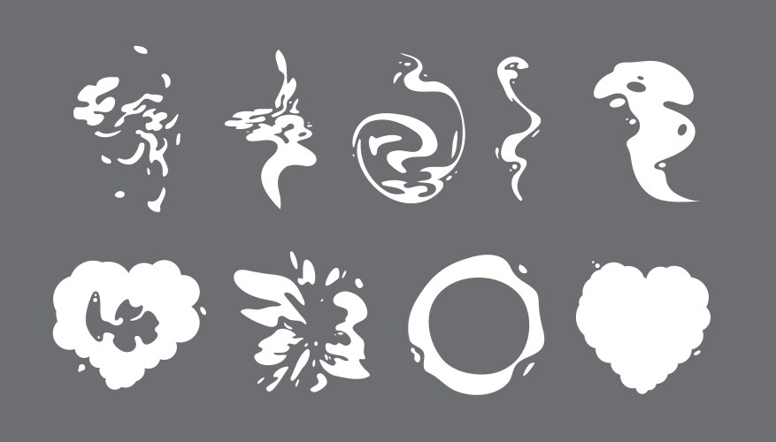 Explosion animation cartoon smoke explode frames Vector Image