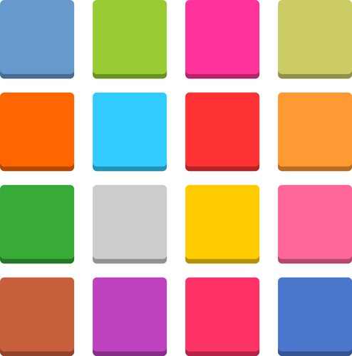 Blank colorful rounded square web buttons Vector Image