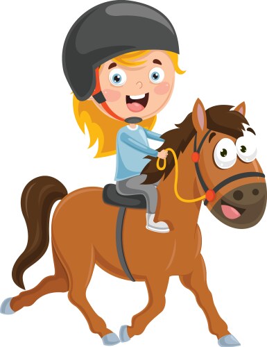 Child riding small horse Royalty Free Vector Image