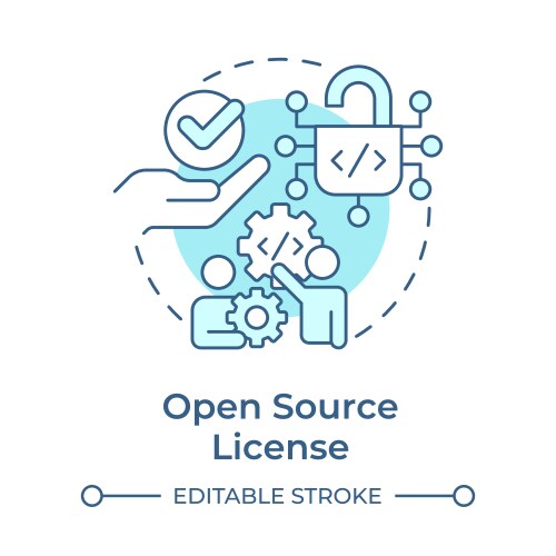 Proprietary license soft blue concept icon Vector Image