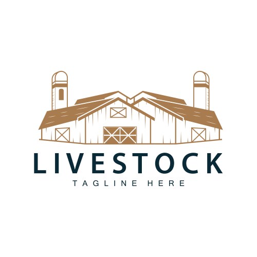 Farm barn logo warehouse simple minimalist Vector Image