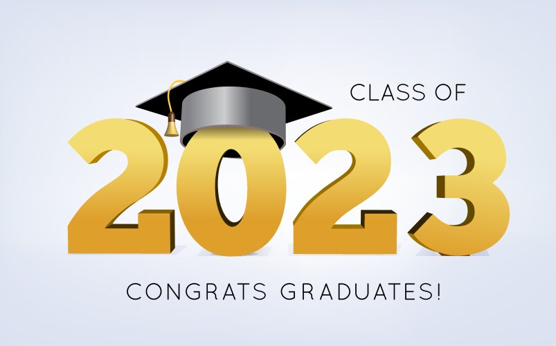 Class of 2023 graduate congrats emblem circle Vector Image