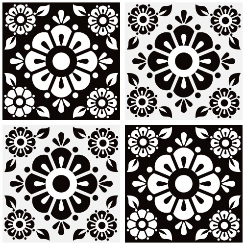 Mexican tiles collection seamless pattern Vector Image