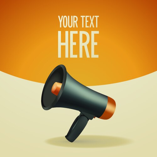 Realistic 3d simple black megaphone Royalty Free Vector