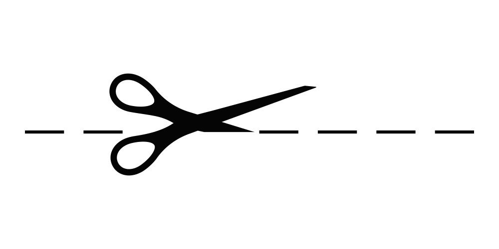 Scissors cut here dotted line mark icon Royalty Free Vector