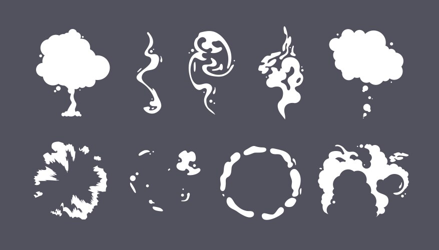 Cartoon smoke explosion game sprite asset effect Vector Image