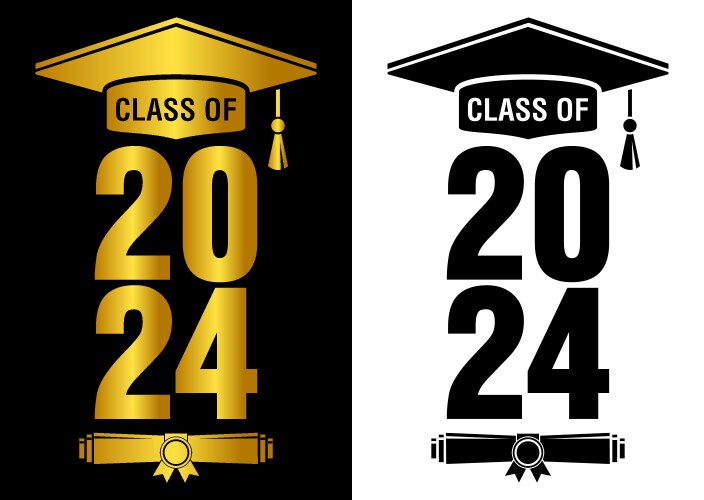 2024 graduate class logo Royalty Free Vector Image