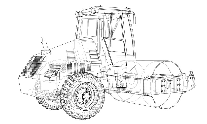 Asphalt paving machine isolated Royalty Free Vector Image