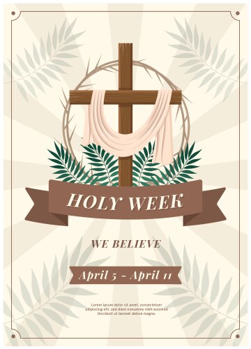 Holy week poster template Royalty Free Vector Image