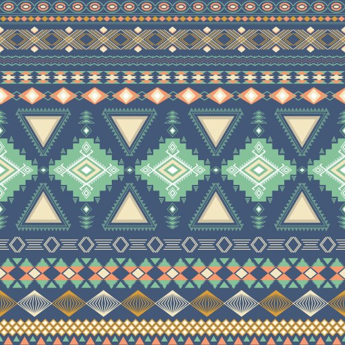 Seamless colorful aztec pattern with birds Vector Image