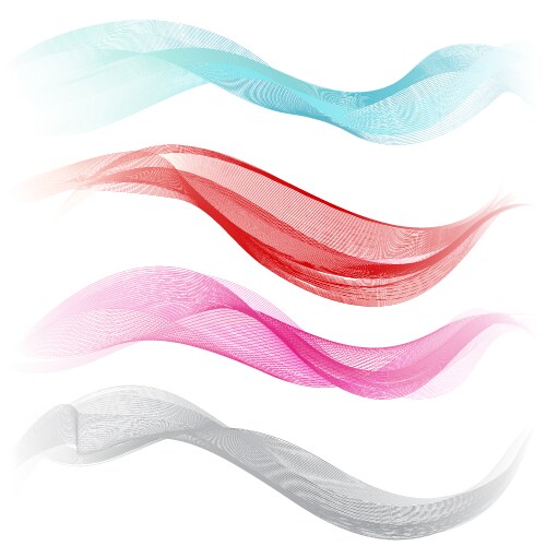 Set color abstract wave design element Royalty Free Vector