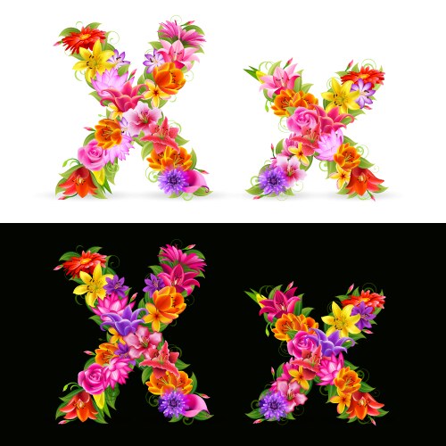 Alphabet Flower Font Vector Images (over 37,000)